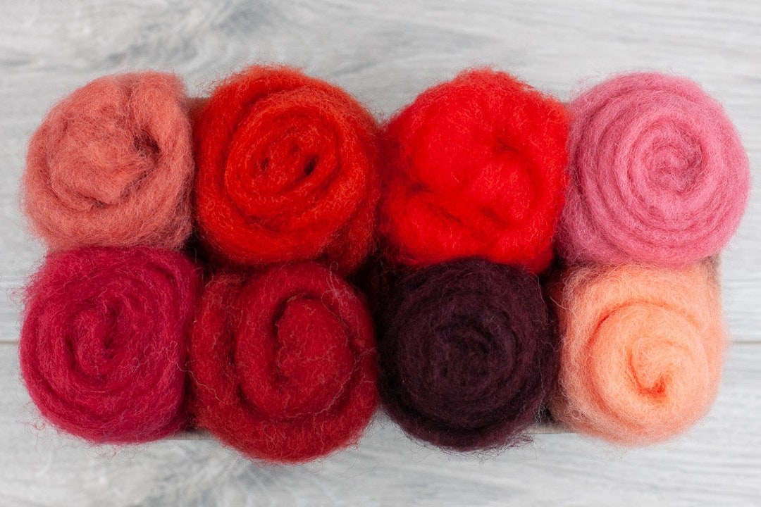 8 Wool Color 2oz 60g Wool Set Perfect for Needle or Wet - Etsy