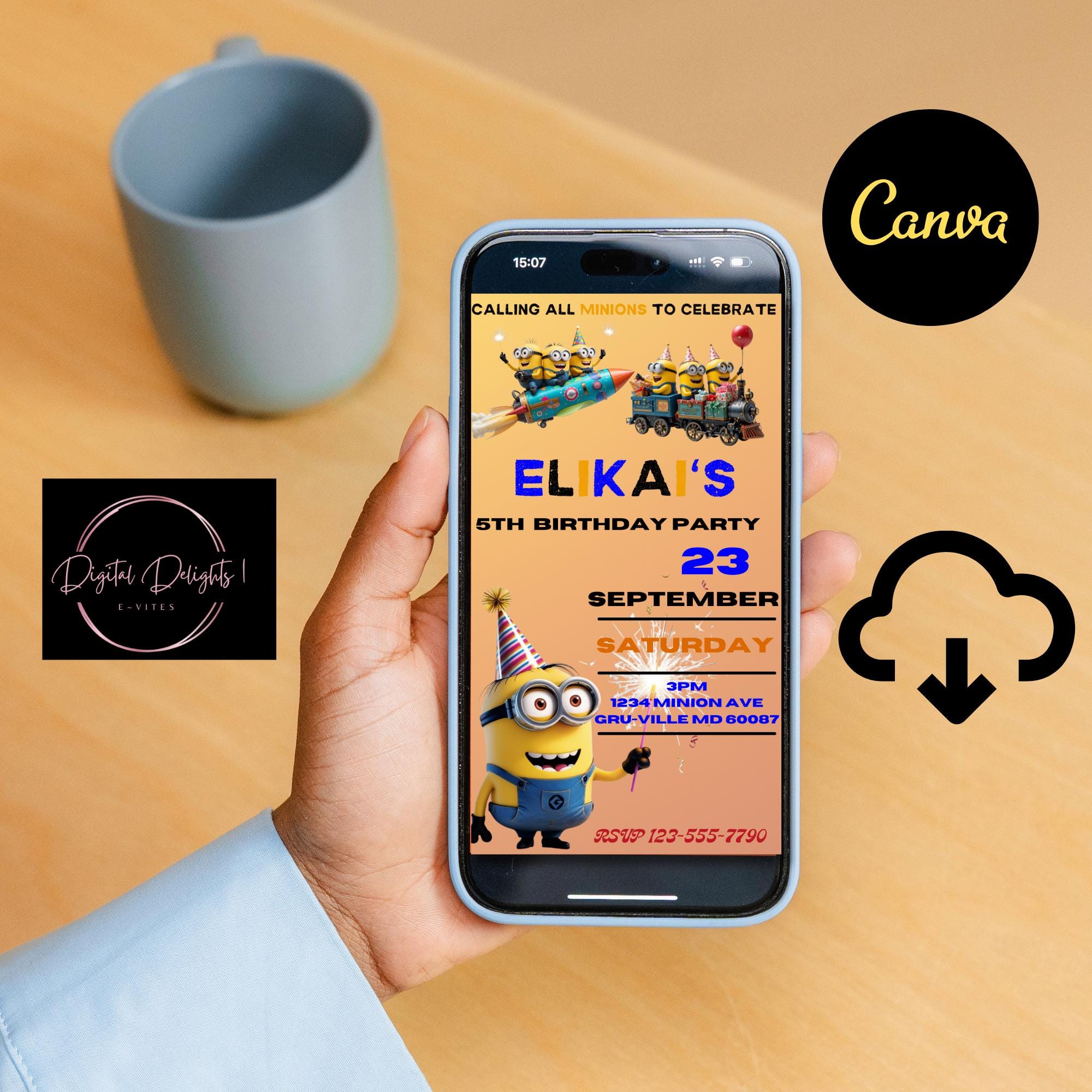 Minion Invitation Template, Kid Birthday Party Invite, Customizable ...