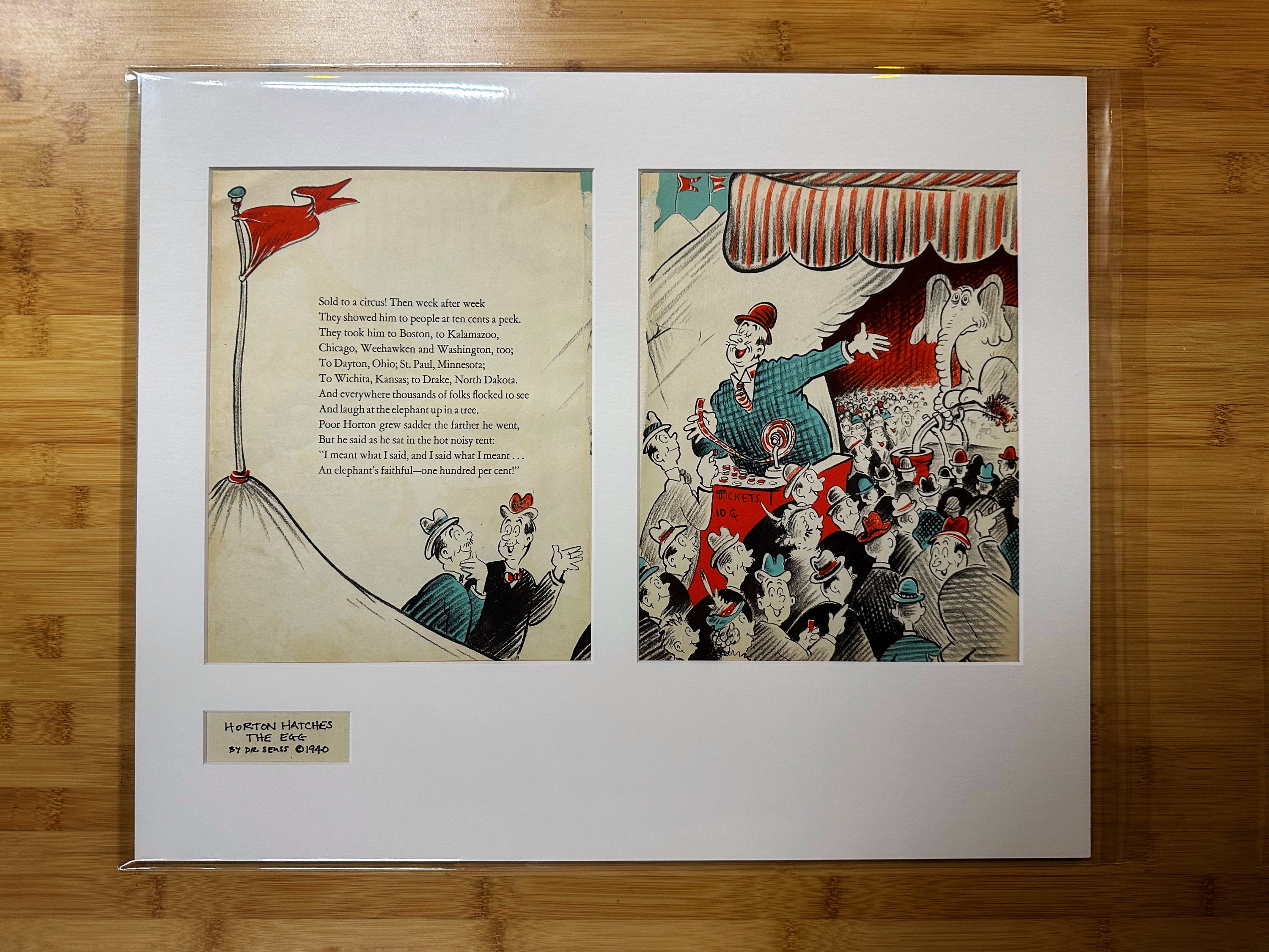First Edition Dr. Seuss Horton Book Art | Original Prints With Mat ...