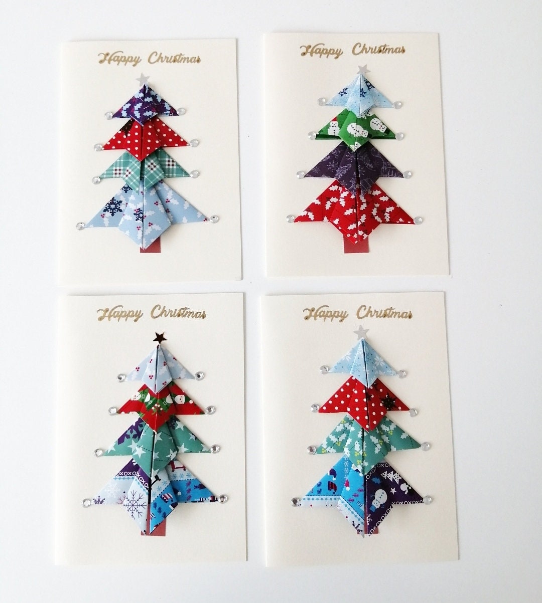 Pack of 4 Christmas Cards 4 Pack Christmas Cards Handmade - Etsy