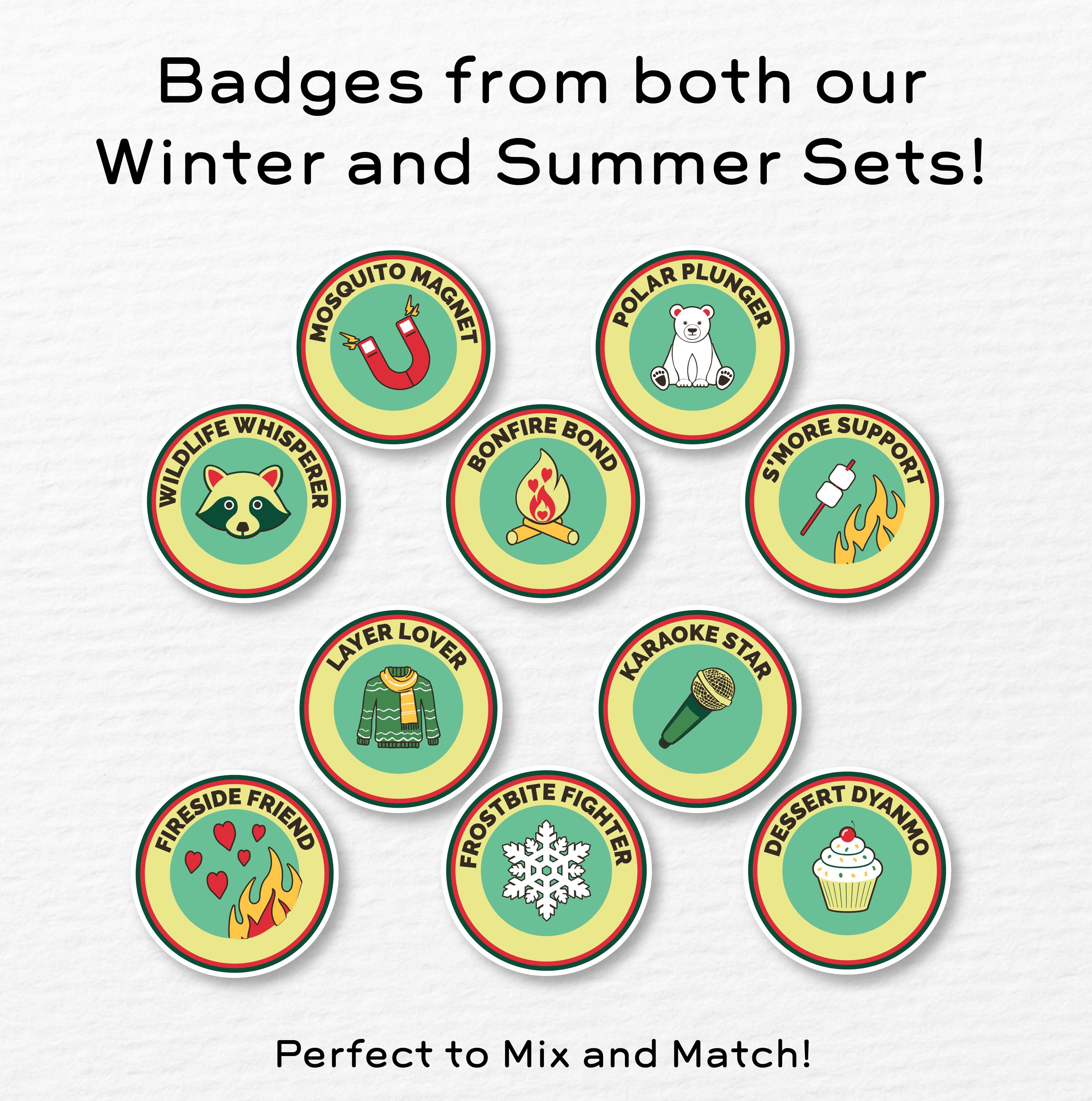 Personalized Merit Badge Stickers: Camping & Vacation Badges (digital ...