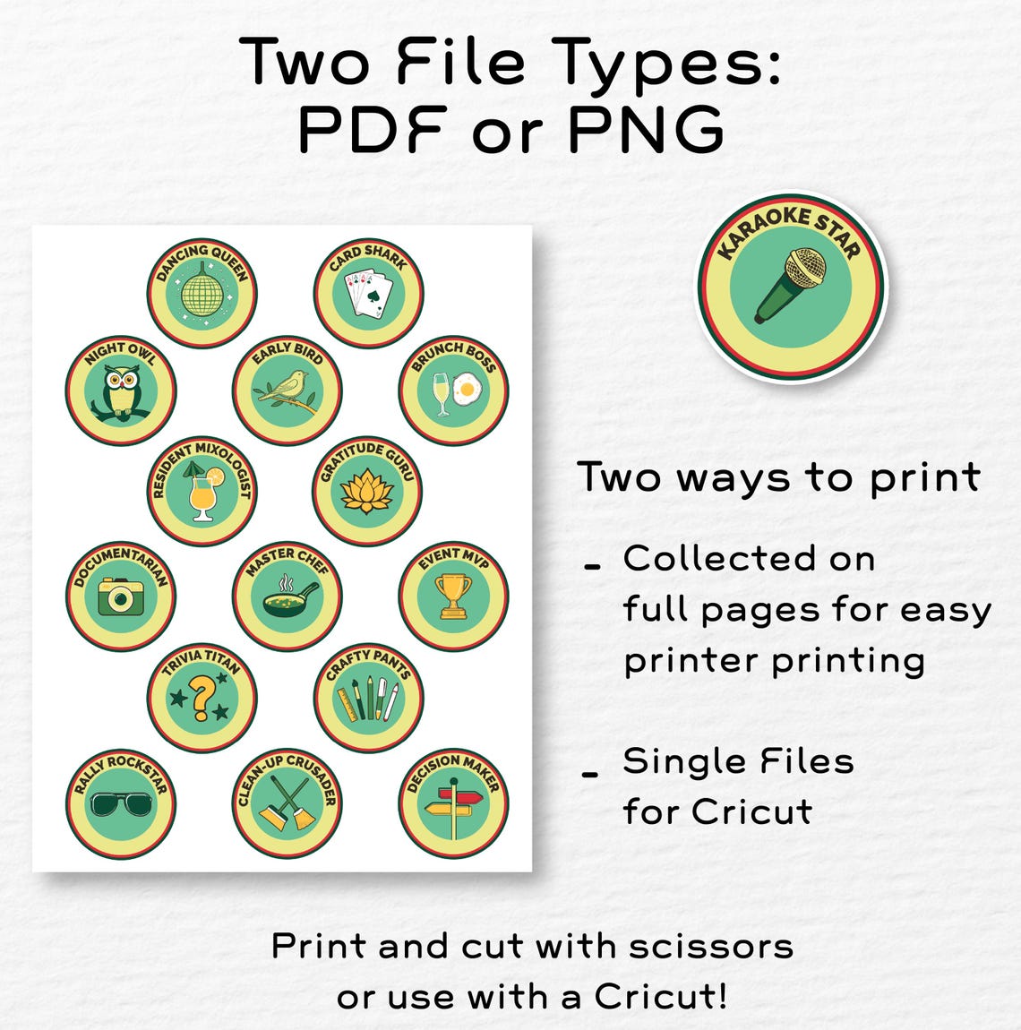 Personalized Merit Badge Stickers: Camping & Vacation Badges (digital ...