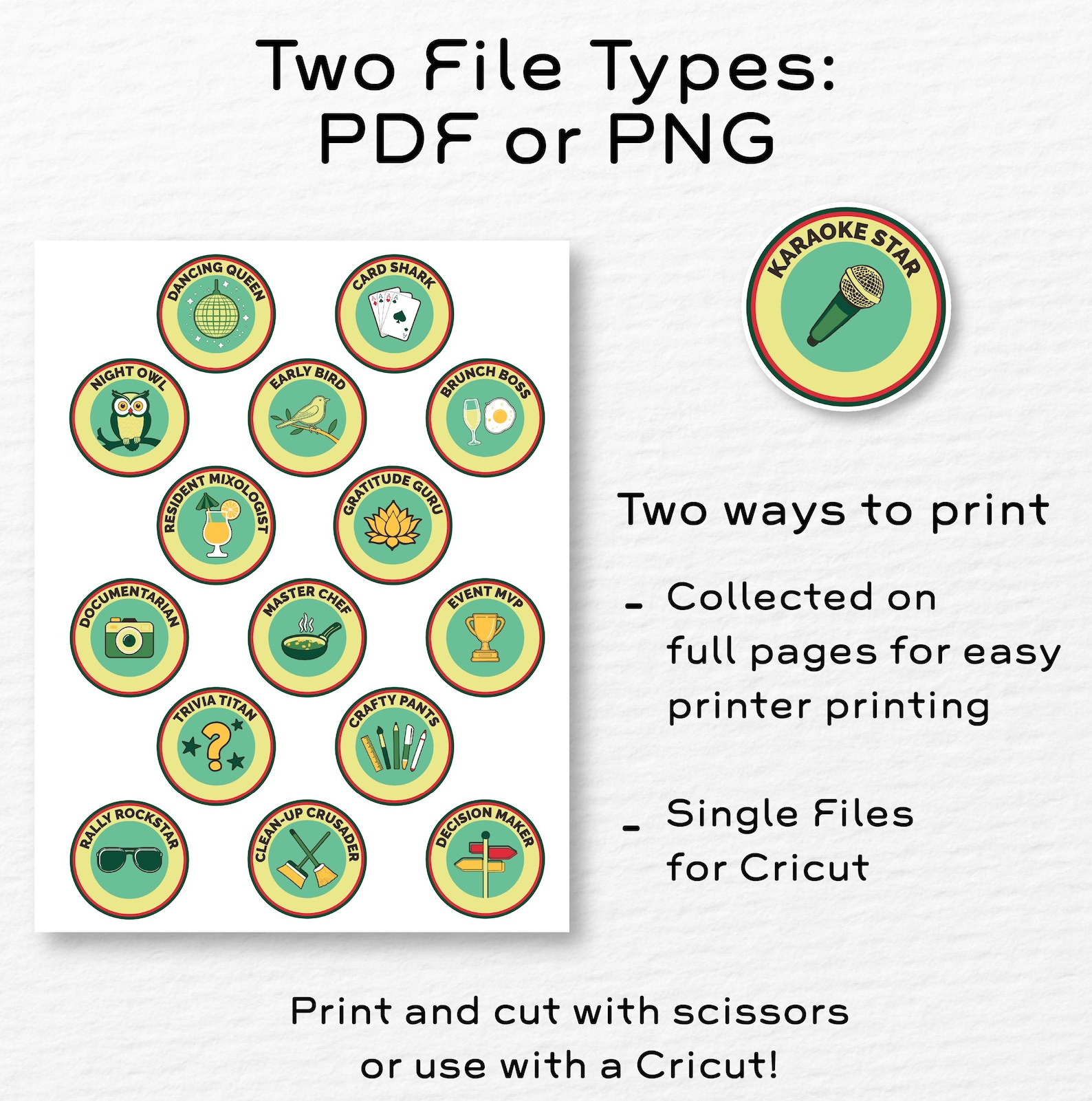 Personalized Merit Badge Stickers: Camping & Vacation Badges (digital ...