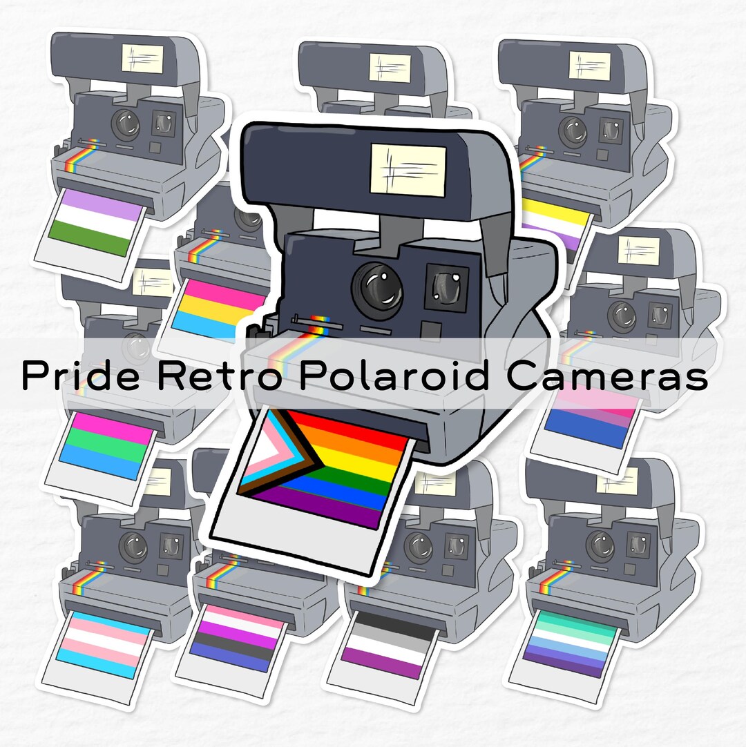 Pride Retro Polaroid Camera Sticker, LGBT Flag Matte Decal - Etsy