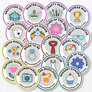 Personalized Bridal Merit Badge Stickers / Party Favors / Camping ...