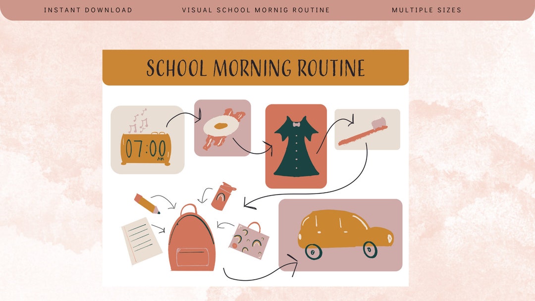 School Morning Routine Visual for Kids - Etsy