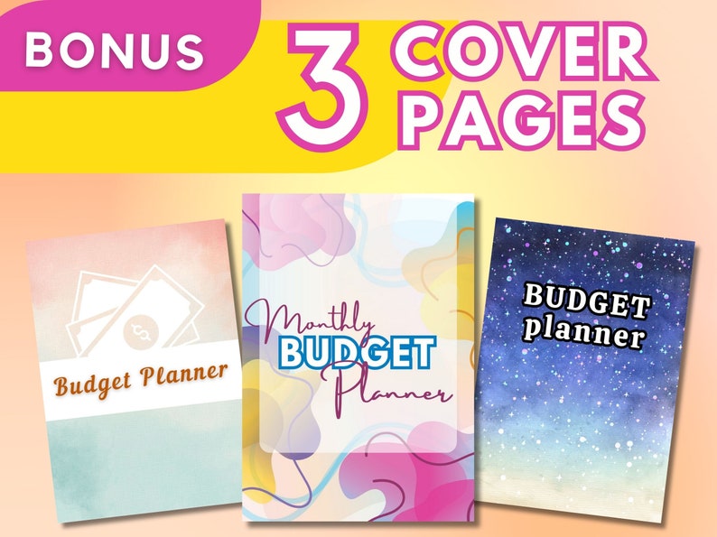 Monthly Budget Planner With Pink, Yellow, Blue, Green Theme, Printable ...