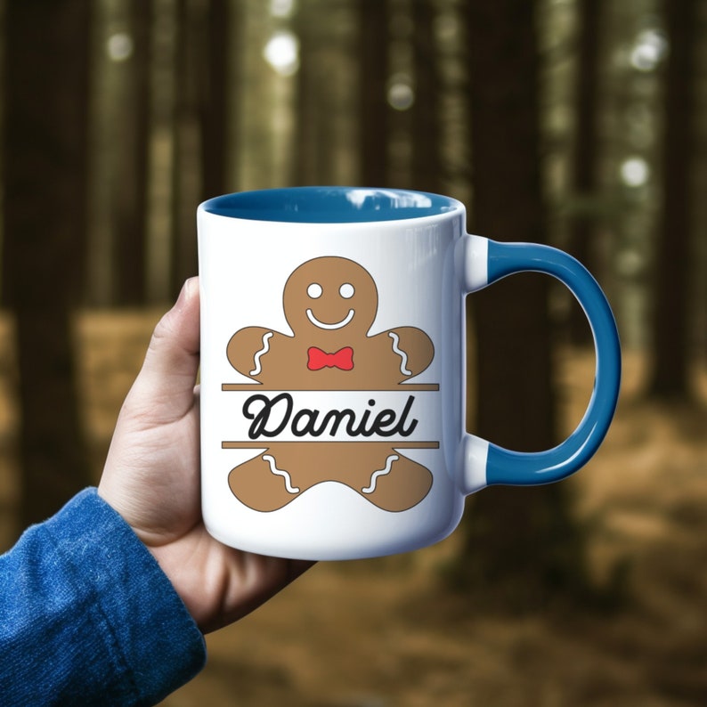 Personalized Gingerbread Man Mug, Cute Christmas Mug for Kids, Secret ...