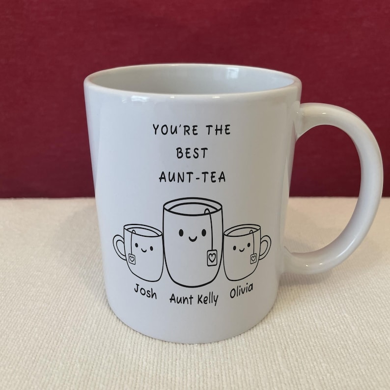 Personalized Aunt-tea Mug, Custom Auntie Cup, Gift for Aunt - Etsy Hong ...