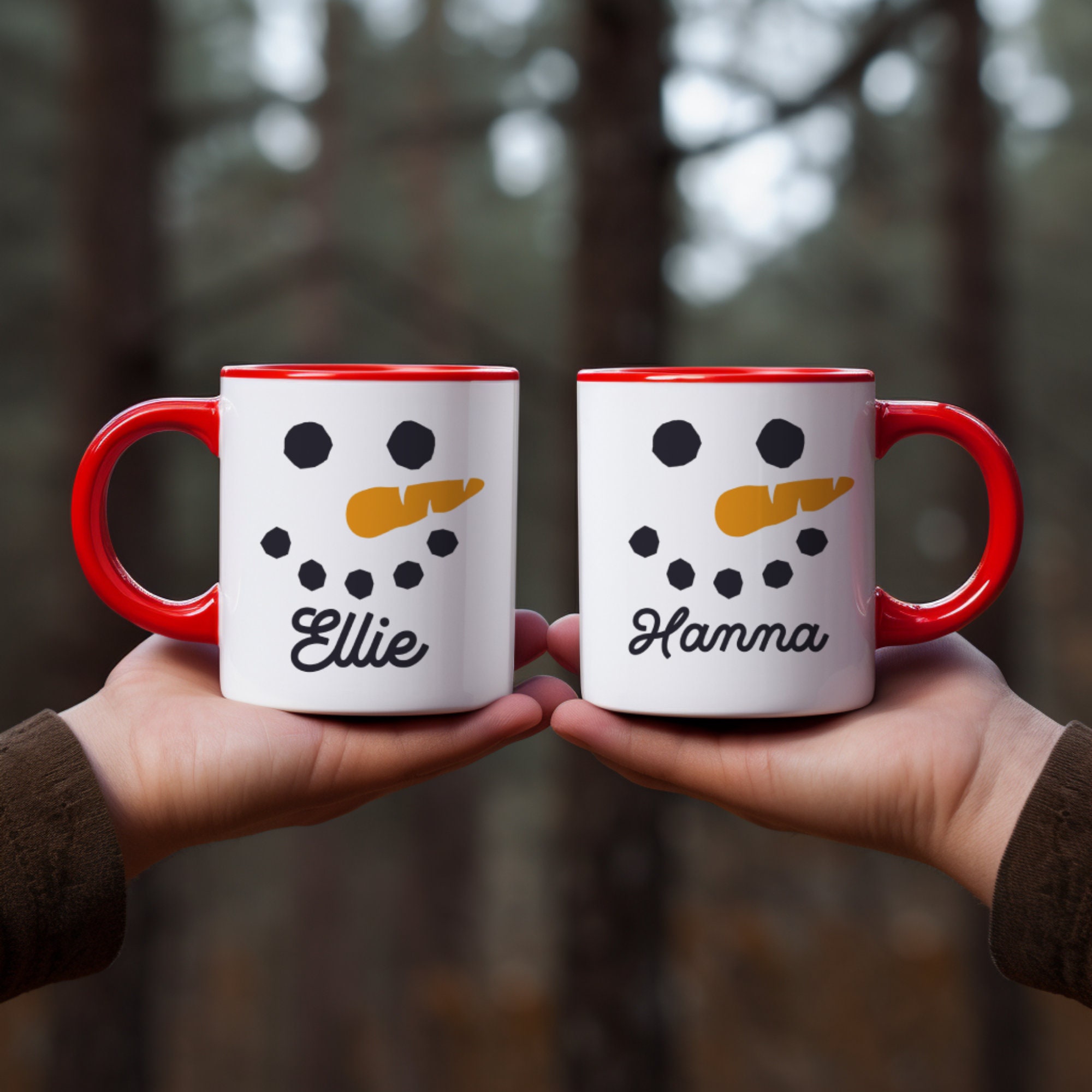 Personalized Snowman Face Mug, Cute Christmas Mug for Kids, Secret ...