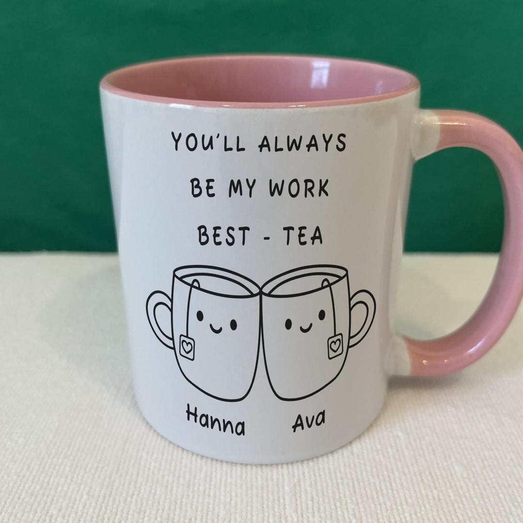 Personalized Work Bestie Mug: Custom Tea Gift for Coworker - Etsy