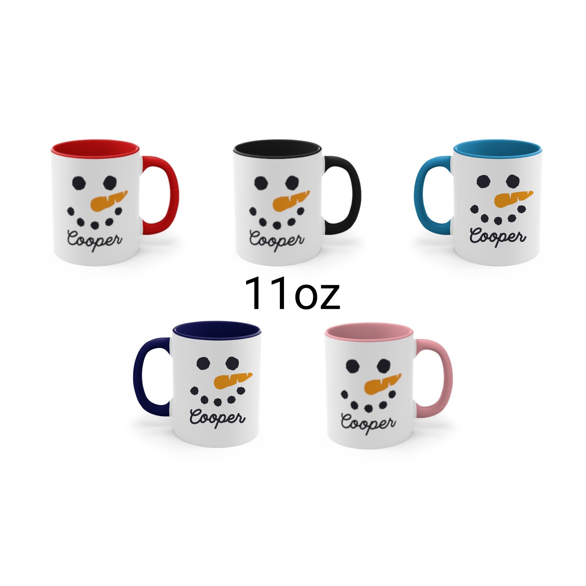 Personalized Snowman Face Mug, Cute Christmas Mug for Kids, Secret ...