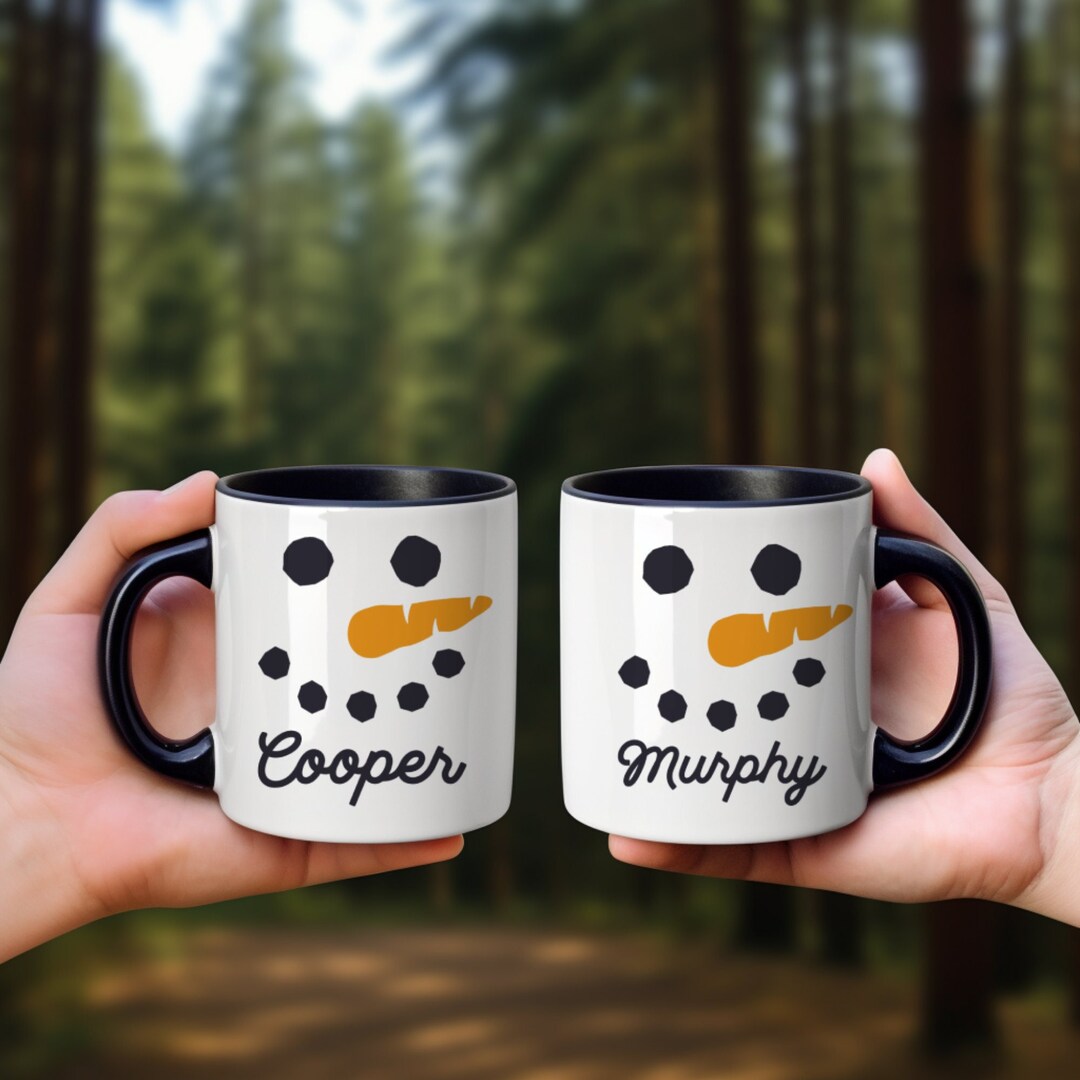 Personalized Snowman Face Mug, Cute Christmas Mug for Kids, Secret ...