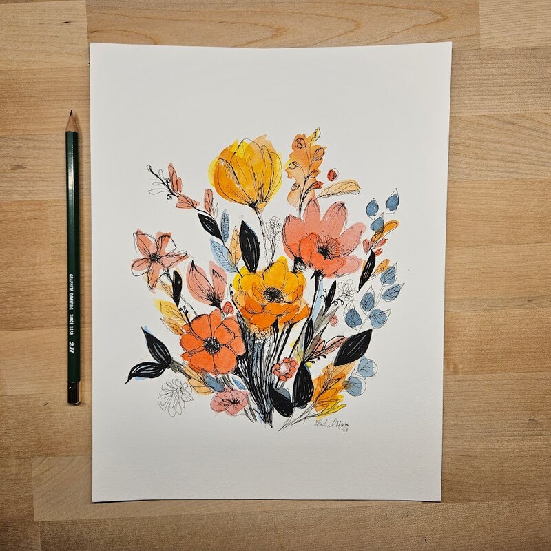 Line and Wash Art - Etsy