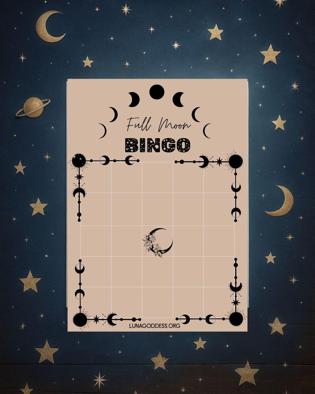Full Moon Ritual Bingo - Printable Game for Lunar Celebrations ...