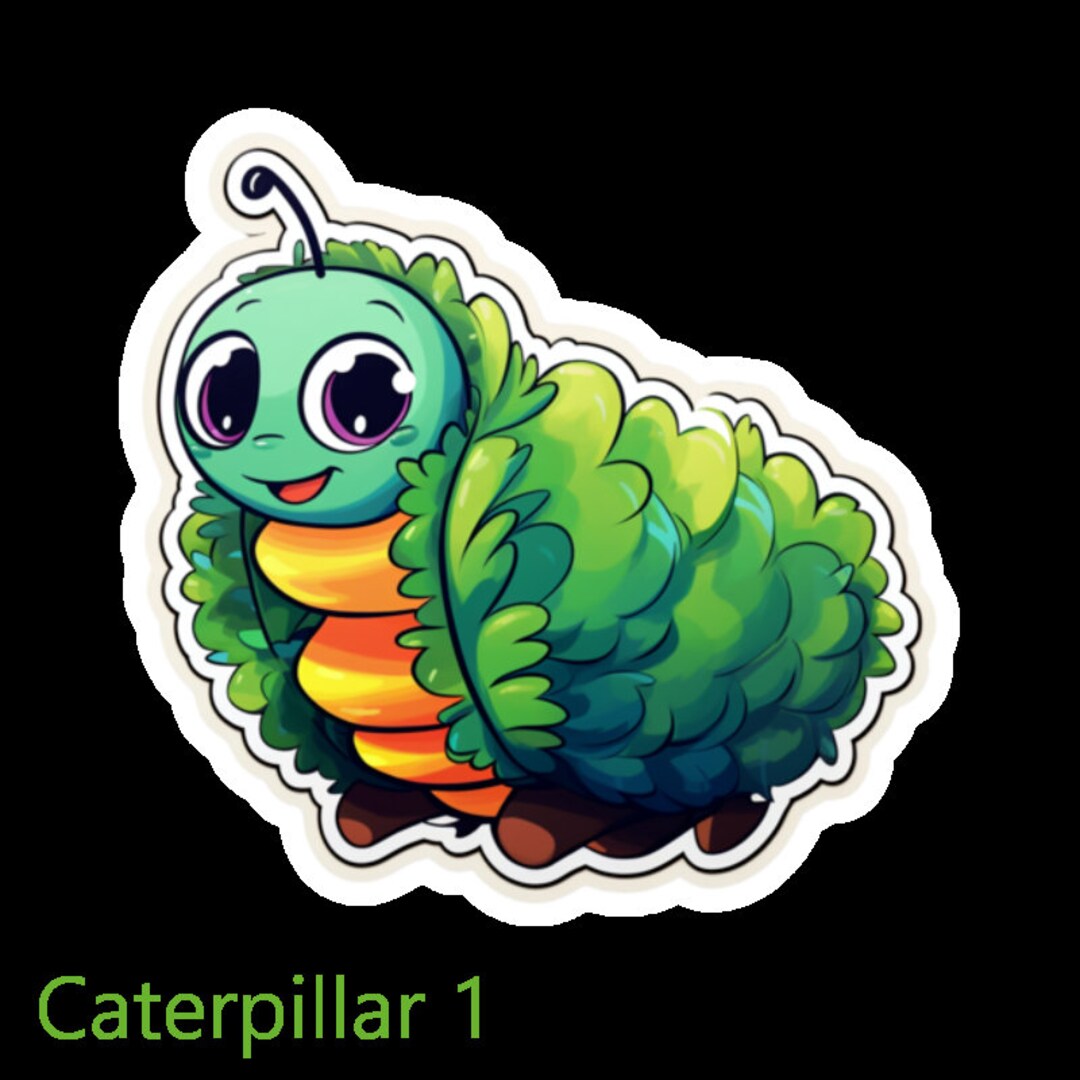 Caterpillar Stickers - Etsy