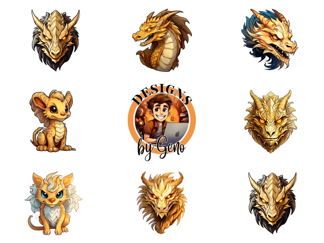 Gold Dragon Stickers - Etsy