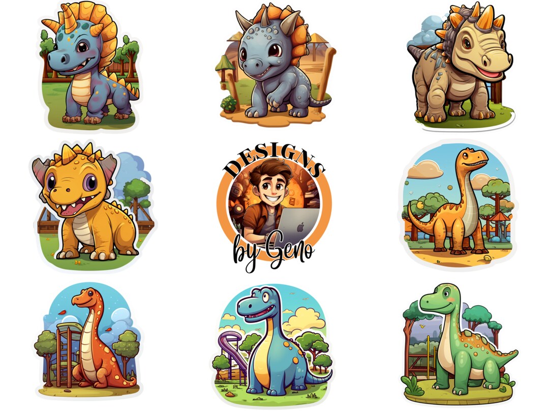 Playground Dinosaur Stickers - Etsy