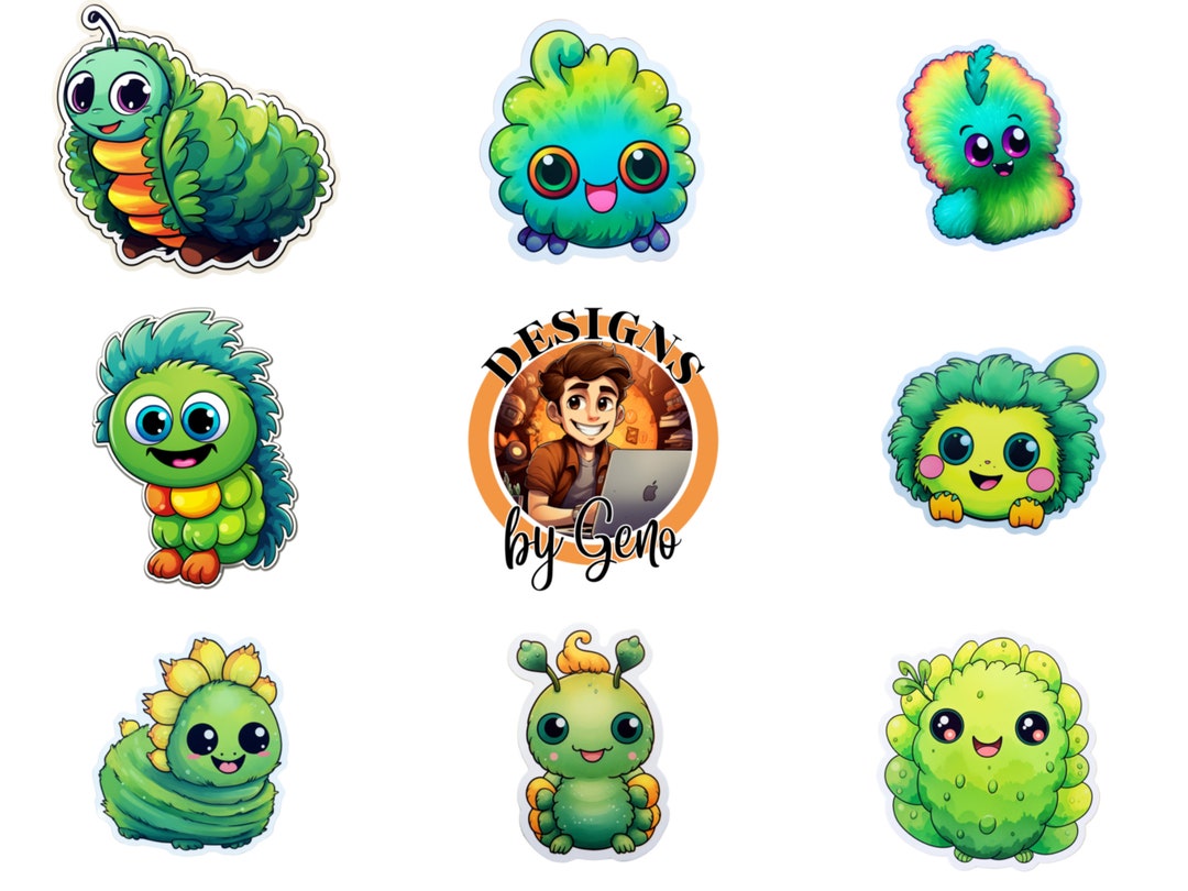 Caterpillar Stickers - Etsy