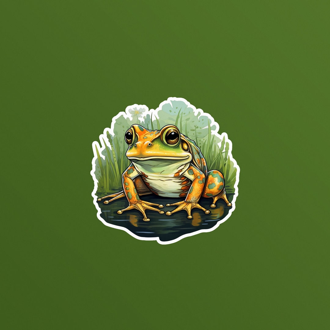 Pond Bullfrog Sticker - Etsy