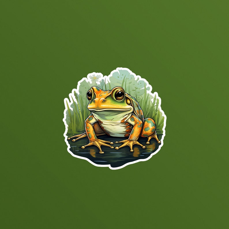 Pond Bullfrog Sticker - Etsy