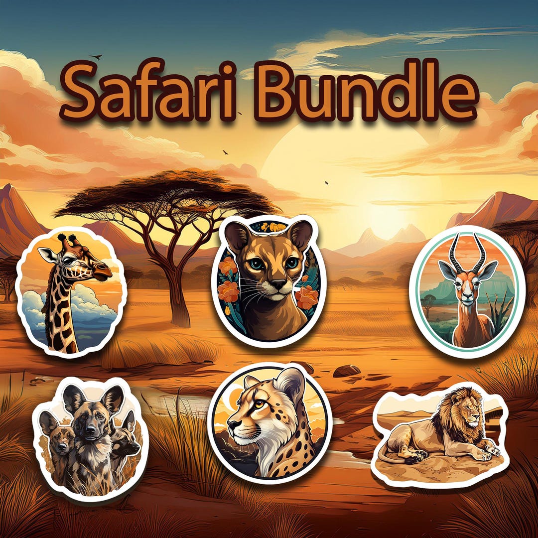 Safari Stickers Bundle - Etsy