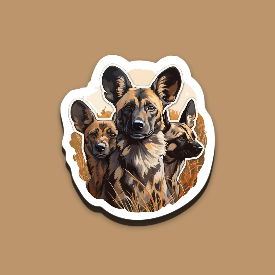African Wild Dog Pack Sticker - Etsy