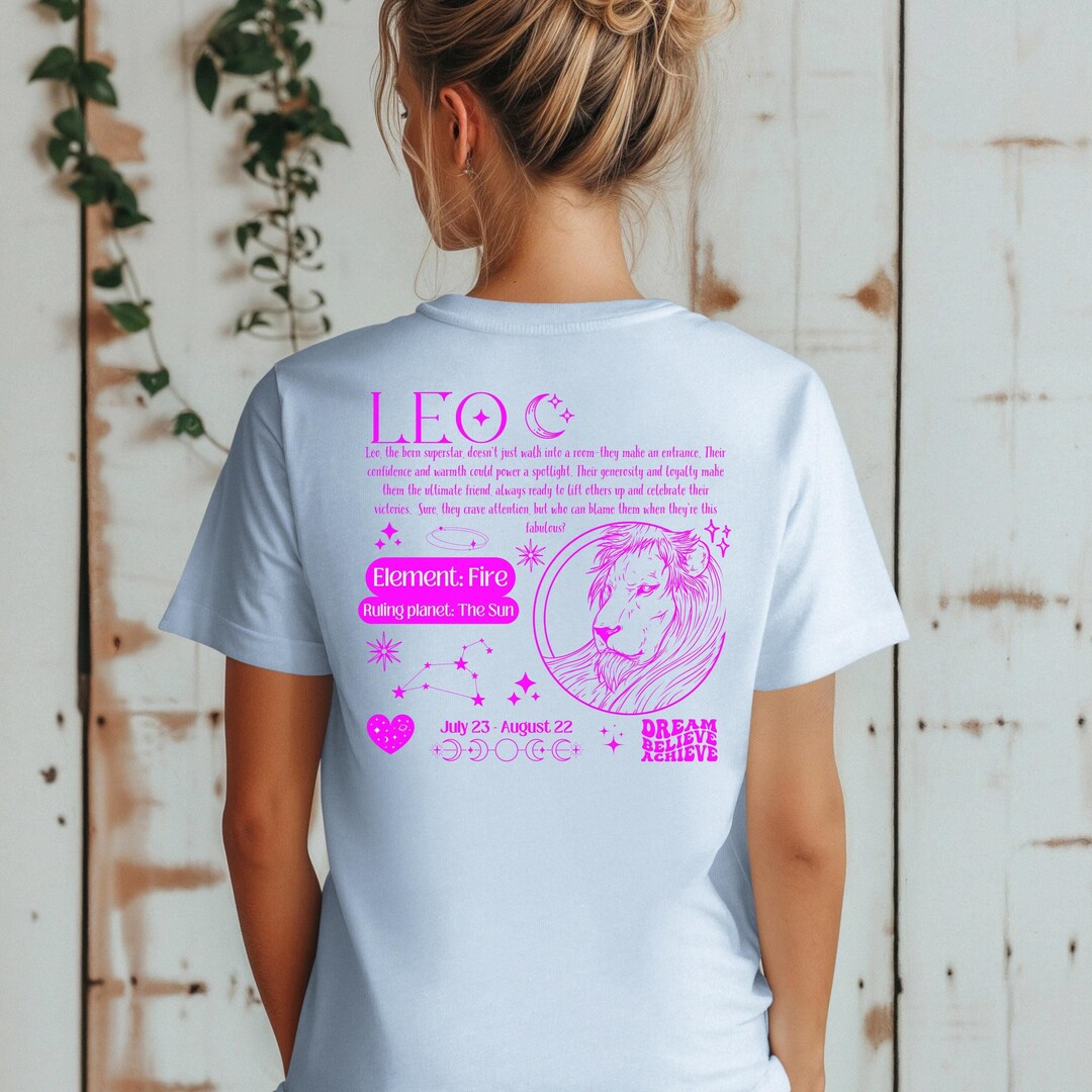 Leo Shirt, Astrology Y2K, Y2K Tshirt, Celestial Tee, Leo Gift, Zodiac ...