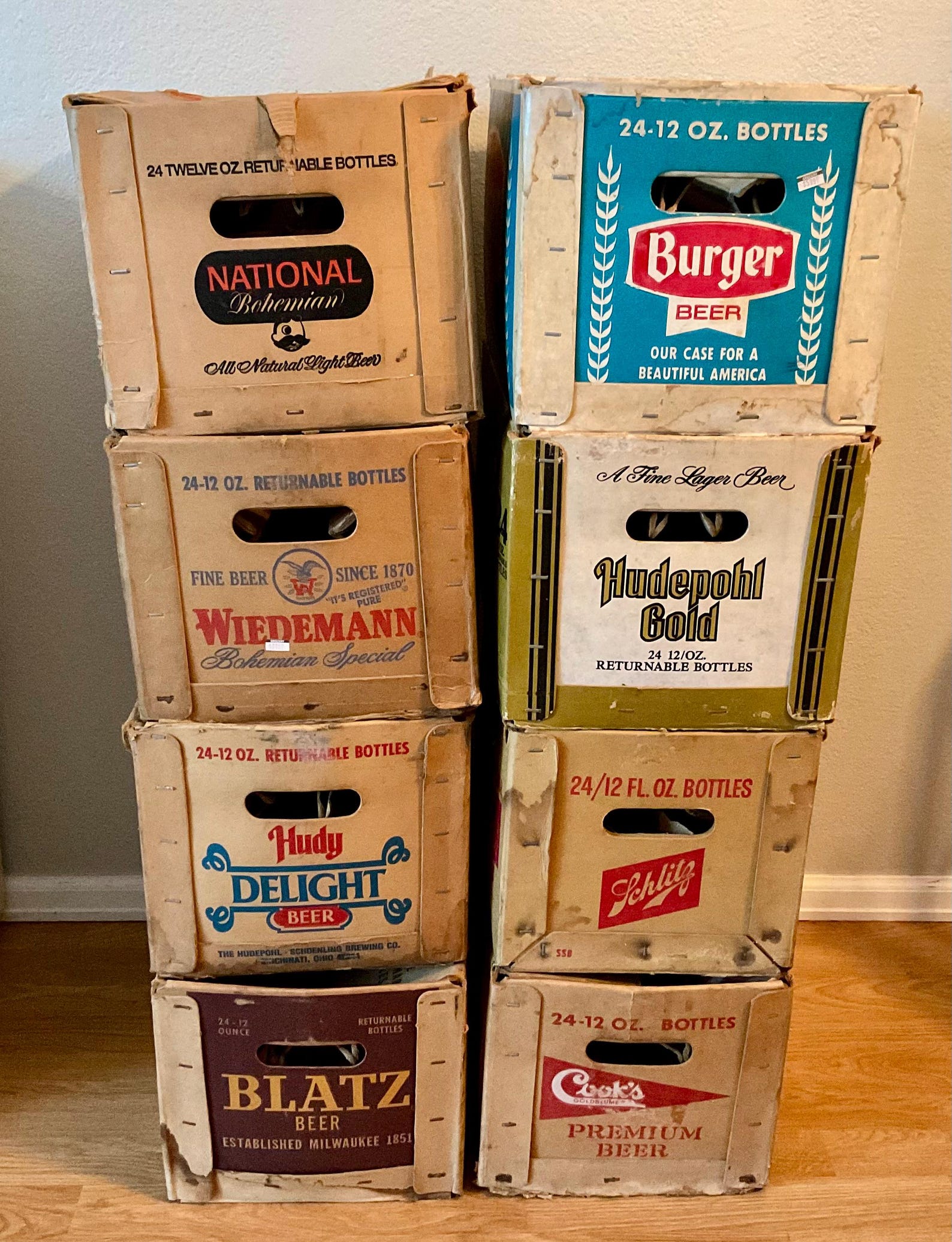 Vintage 1960s-1980s Collectible Beer Brewery Cardboard Crate Boxes ...