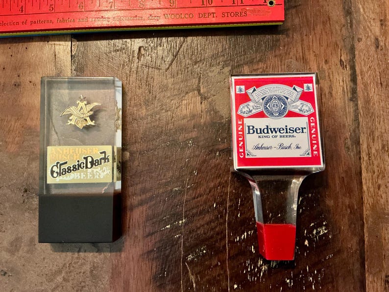 Vintage Budweiser Beer Advertising Tap Handles - Great Bar Pieces! - Etsy
