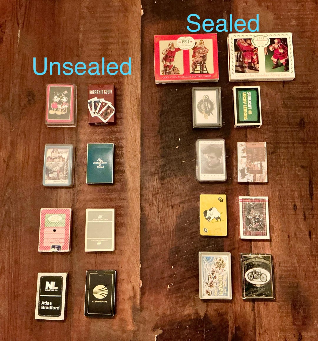 Variety of Vintage Collectible Casino and Advertising Playing Cards ...