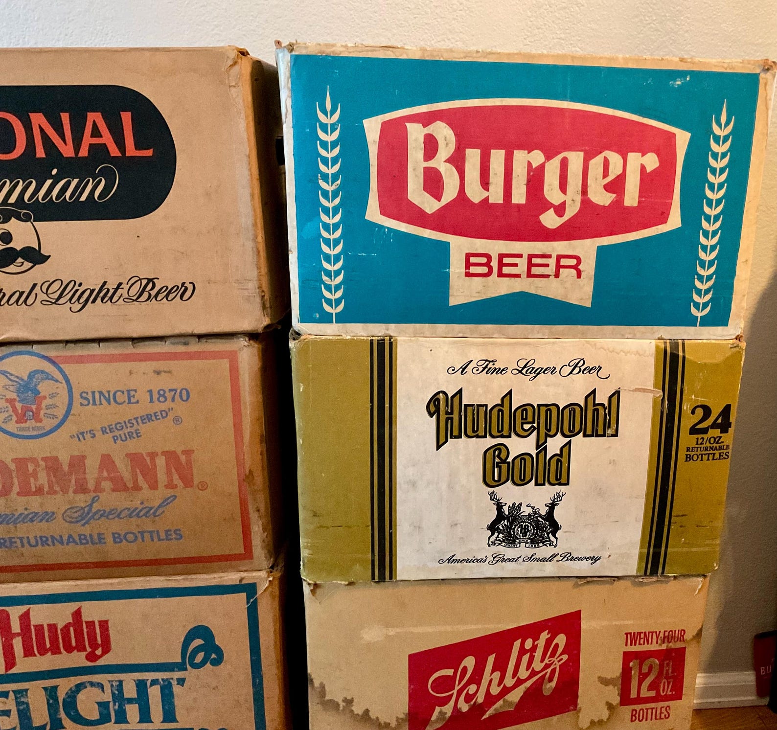 Vintage 1960s-1980s Collectible Beer Brewery Cardboard Crate Boxes ...