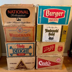 Vintage 1960s-1980s Collectible Beer Brewery Cardboard Crate Boxes ...