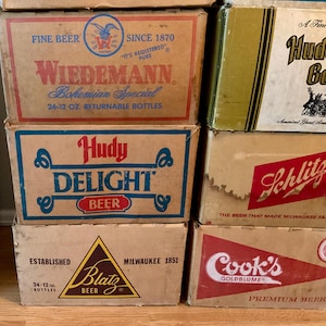 Vintage 1960s-1980s Collectible Beer Brewery Cardboard Crate Boxes ...