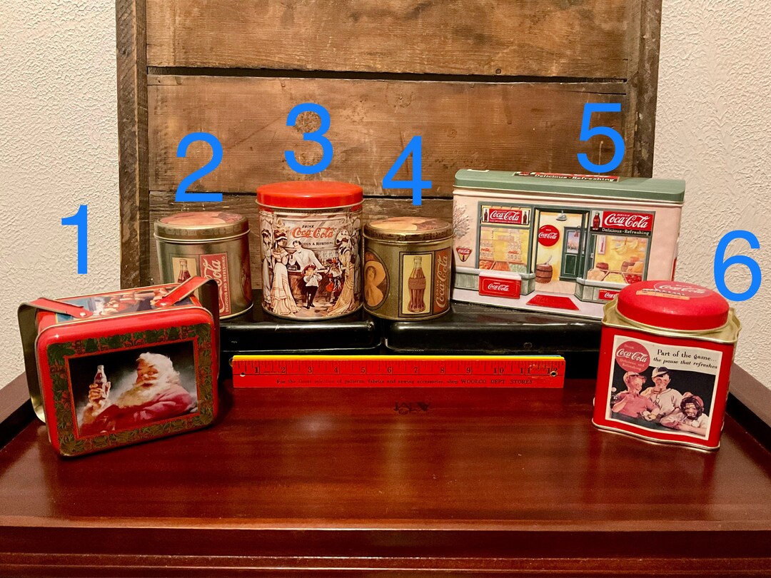 Vintage Collectible Coca-cola Tin Canisters - Pick Your Favorite! - Etsy