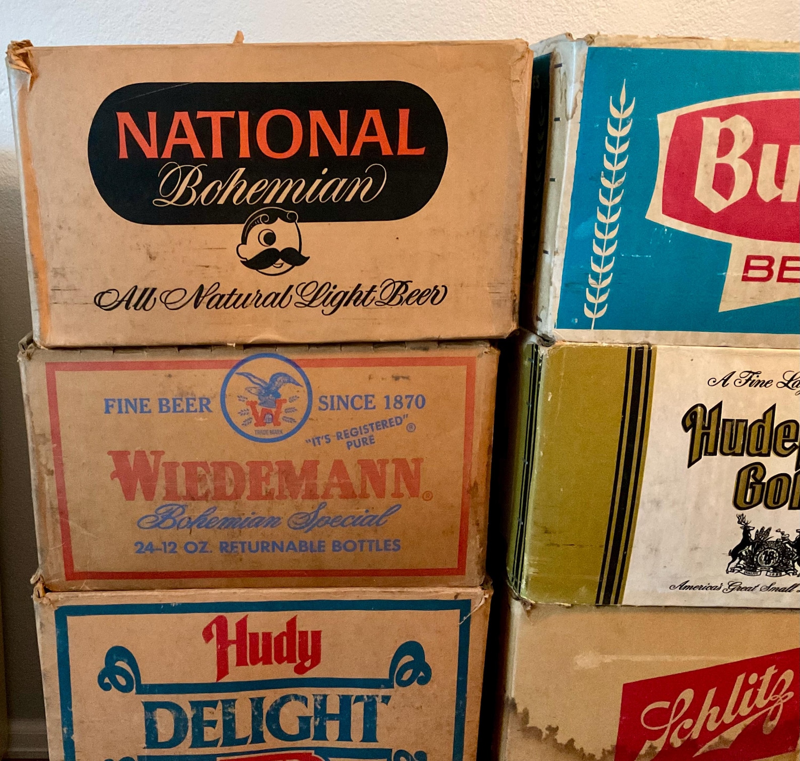 Vintage 1960s-1980s Collectible Beer Brewery Cardboard Crate Boxes ...