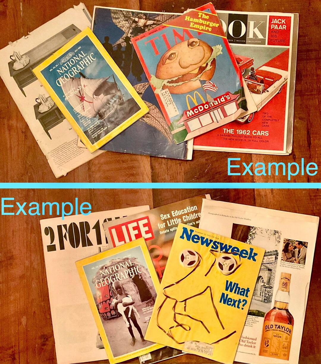Bundle of 5 Random Damaged Vintage Magazines - Scrapbook or Ephemera ...
