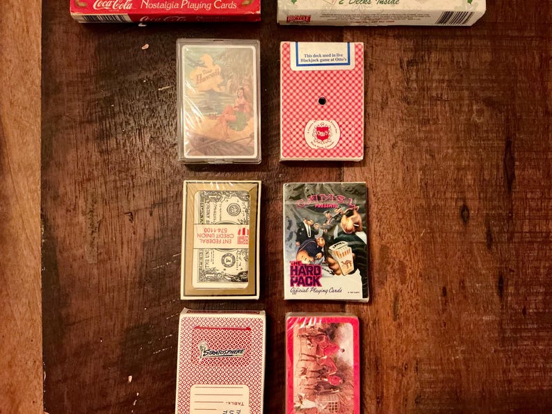 Variety of Vintage Collectible Casino and Advertising Playing Cards ...