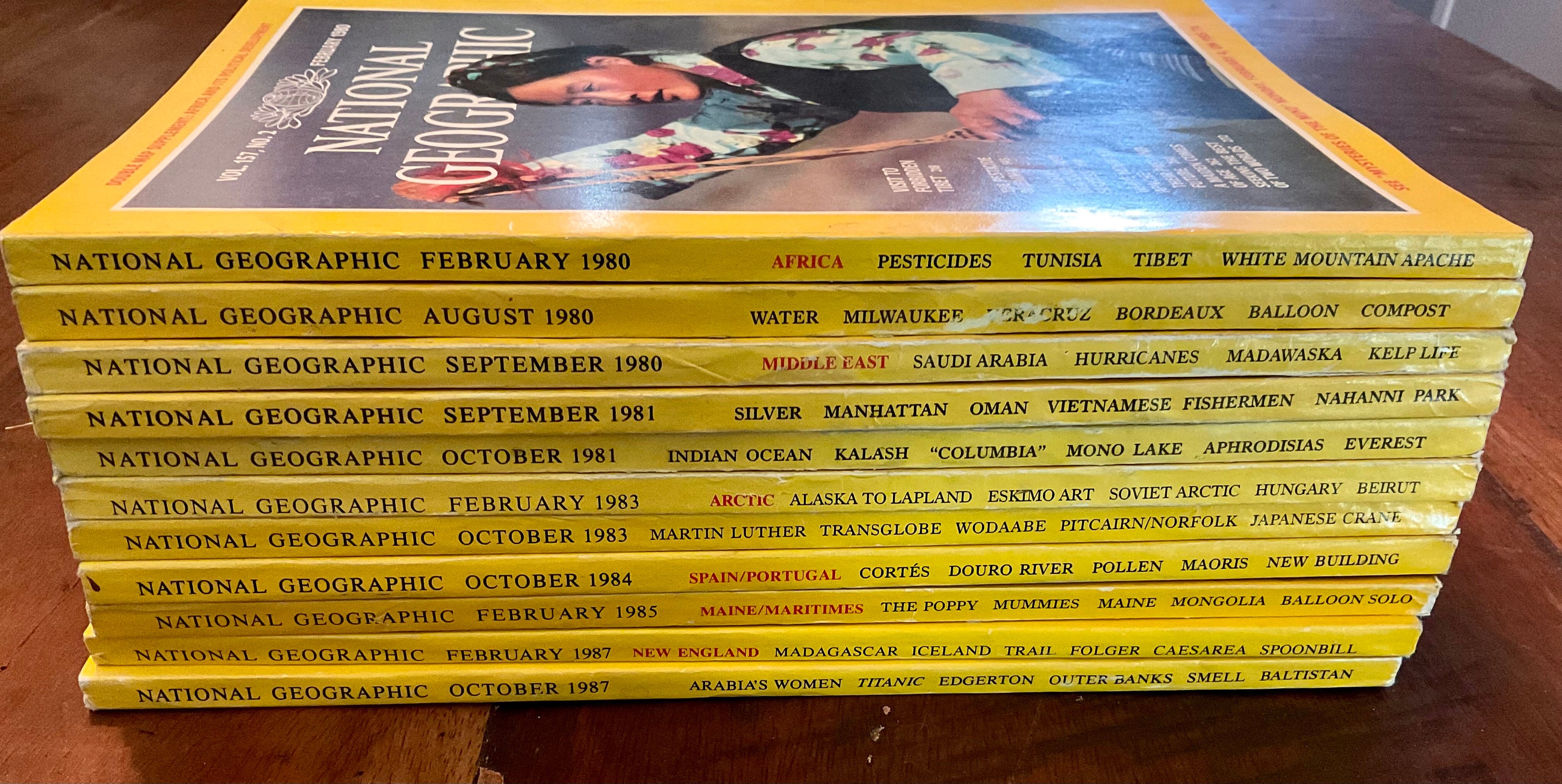 Variety of 11 Vintage 1980s National Geographic Magazines - Pick Your ...