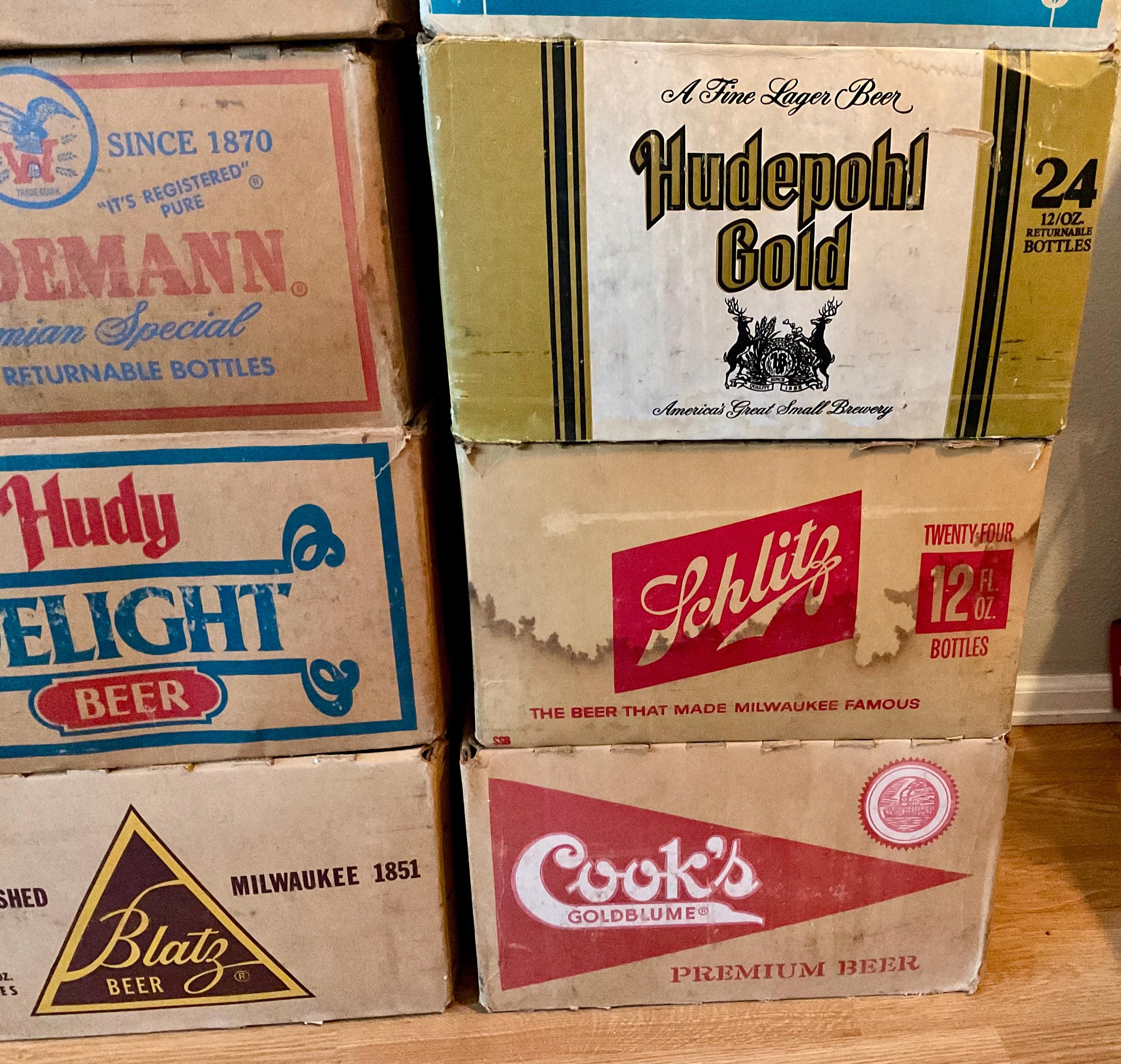 Vintage 1960s-1980s Collectible Beer Brewery Cardboard Crate Boxes ...