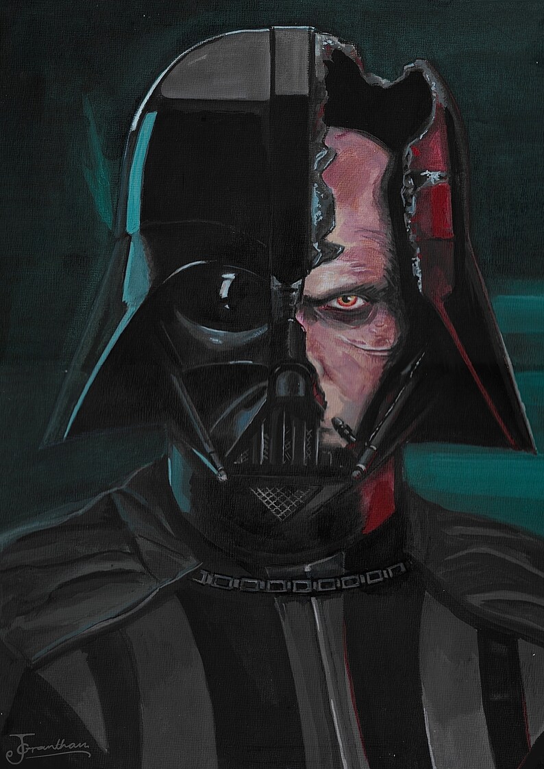 Tragedy of Anakin Skywalker Original Star Wars Painting Gouache on ...