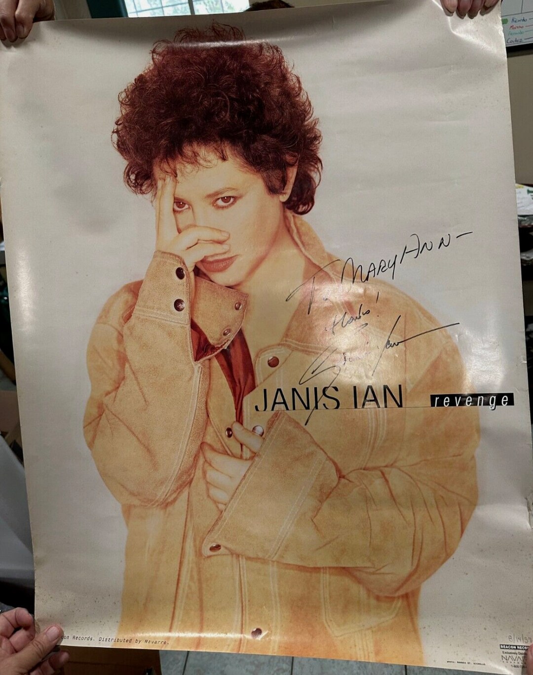 Janis Ian 1997 Revenge Poster - Signed and Personalized at Concert in ...