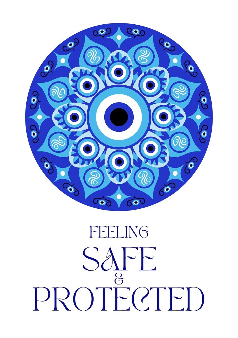 Feeling Safe and Protected Poster - Printable Nazar Evil Eye Symbol ...