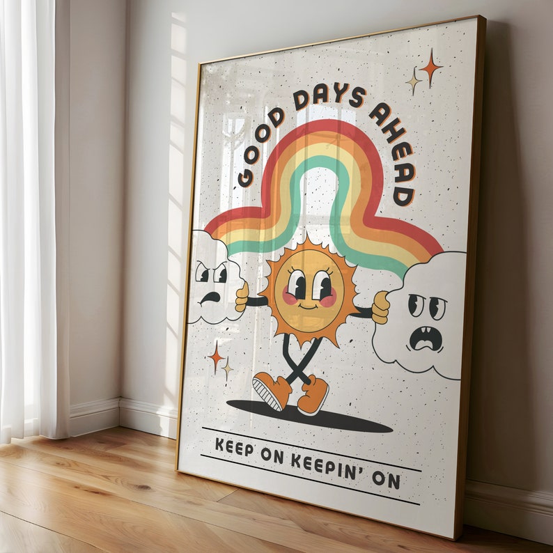 Good Days Ahead Wall Decor, Art Print, Retro Poster, Printable ...