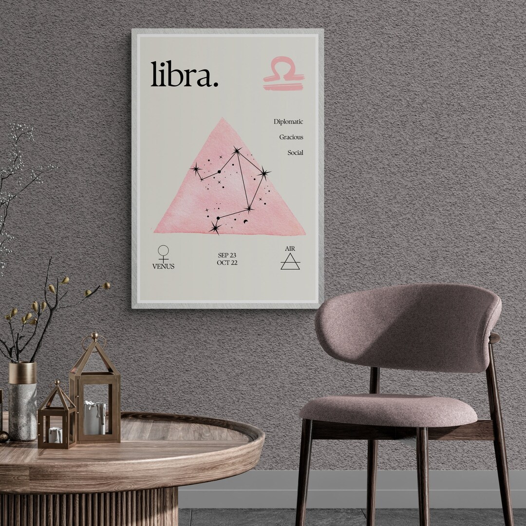 Libra Poster Zodiac Signs Libra Gifts Libra Zodiac Print Digital Wall ...