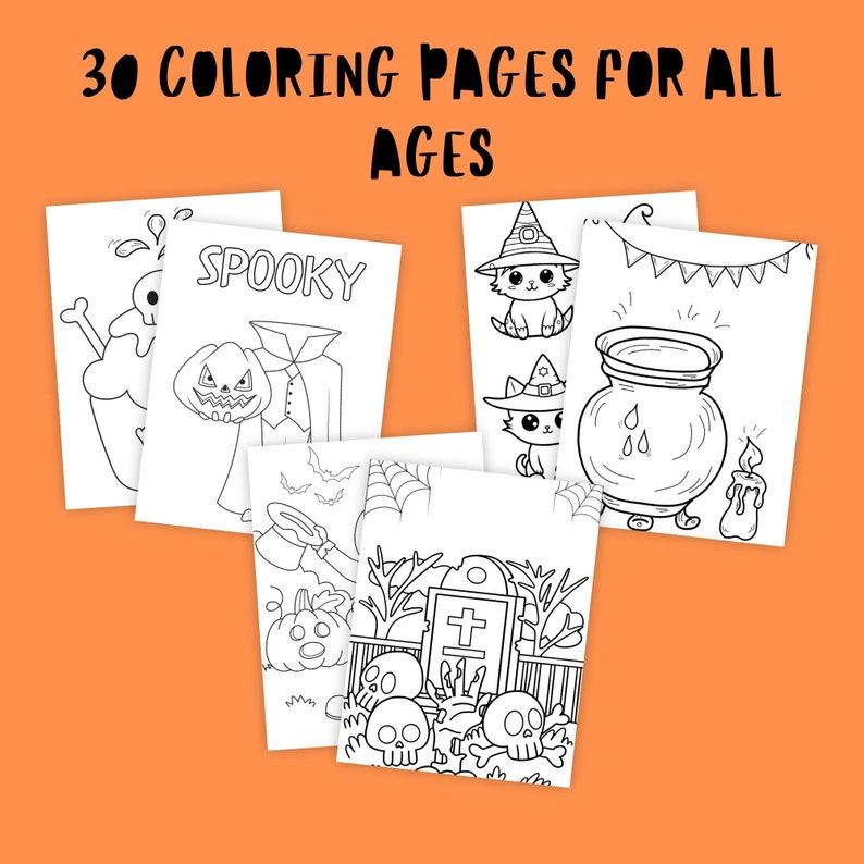 Halloween Coloring Pages for All Ages Halloween Coloring Book - Etsy