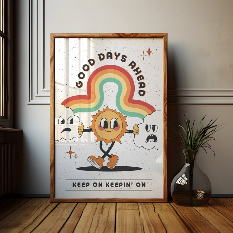 Good Days Ahead Wall Decor, Art Print, Retro Poster, Printable ...