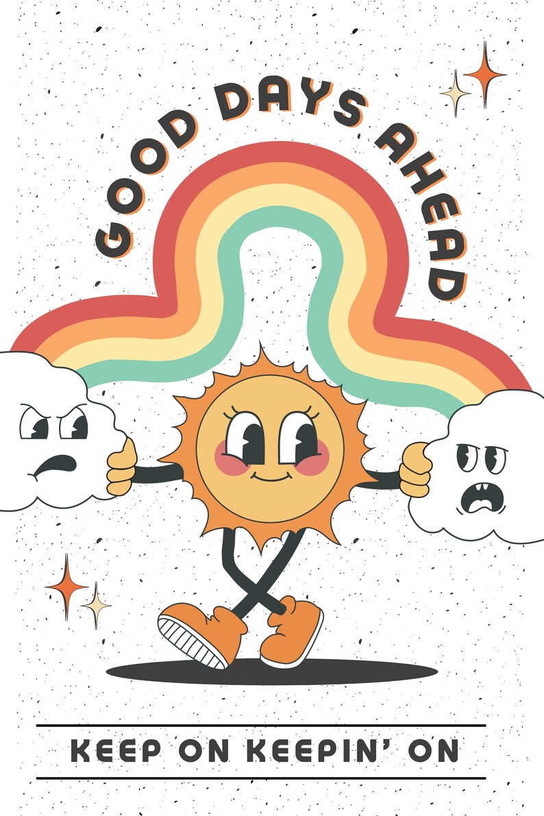 Good Days Ahead Wall Decor, Art Print, Retro Poster, Printable ...