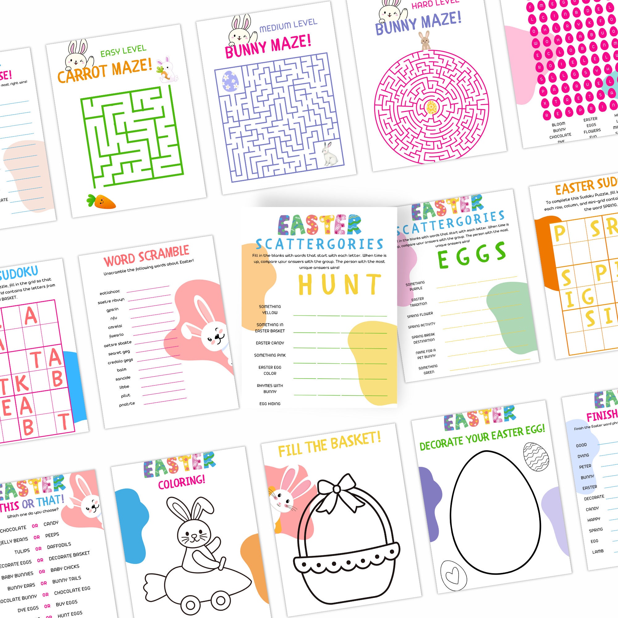 30 Printable Easter Activity Bundle Mazes, Games, Easter Sudoku ...