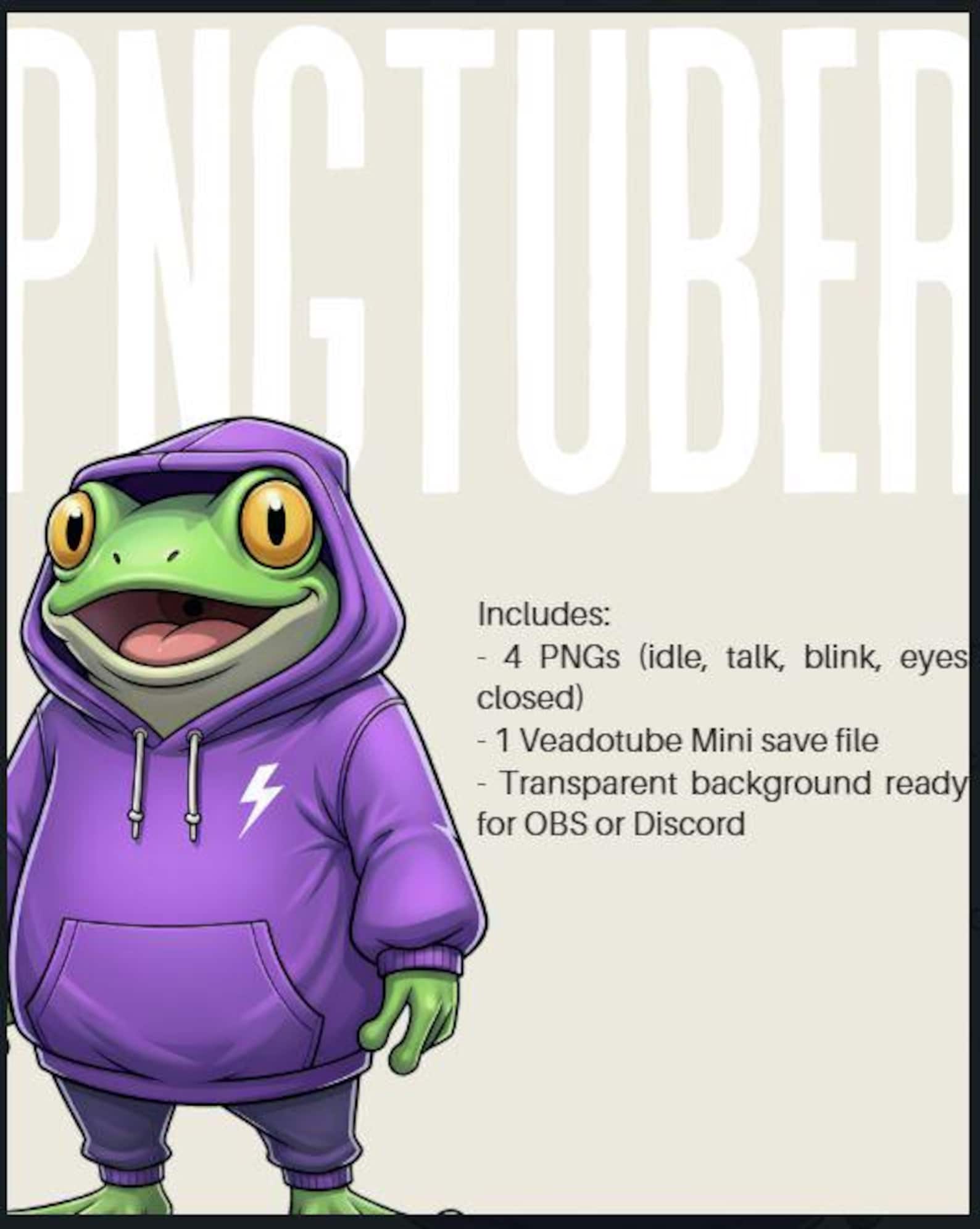 Cute Frog Pngtuber Avatar | Premade Vtuber Model (digital Download) - Etsy